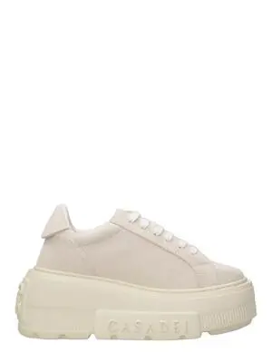 Casadei Suede Leather Sneakers Powder
