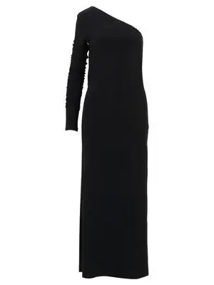Sportmax One-shoulder Cotton Dress - Black