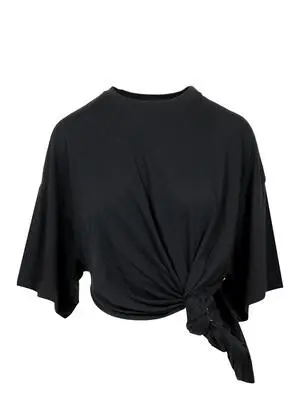 Sportmax Cotton Crew Neck Top - Black