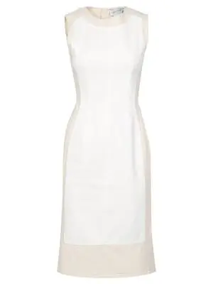 Sportmax Sleeveless Denim Sheath Dress - Bianco+beige