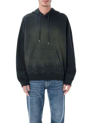GOLDEN GOOSE Cotton Jersey Hoodie With Embroidered Logo - Bleached Washed Black