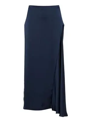 Max Mara Longuette Satin Skirt - Blue