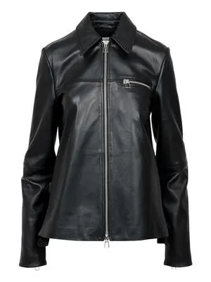 Sportmax Leather Coat - Black