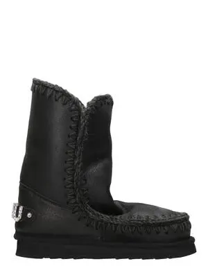 Mou Handcrafted Sheepskin Boots - Black