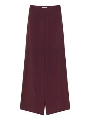 FORTE_FORTE Palazzo Trousers In Satin Envers - Cioccolato