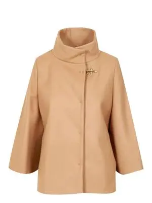 FAY Geometric Wool Coat Camel