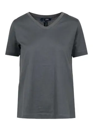 Max Mara Cotton V-neck Top - Anthracite