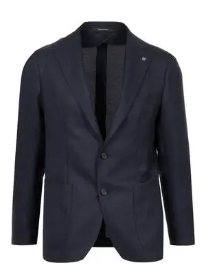 Tagliatore Single-breasted Virgin Wool Jacket - Blue