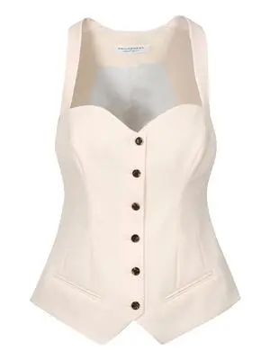 PHILOSOPHY BY LORENZO SERAFINI Vest Pattern Top - Ivory