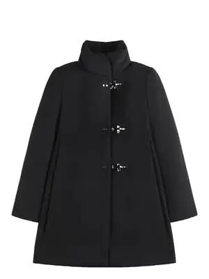 FAY Wool-blend Empire Line Coat - Black