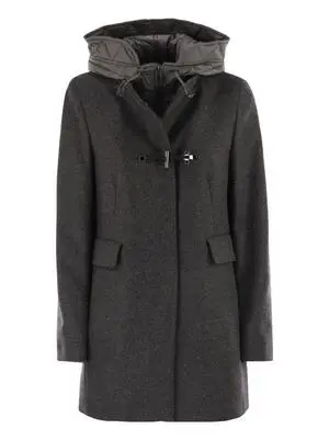 FAY Wool-blend Toggle Coat - Grey