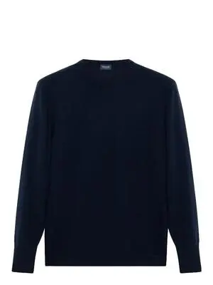 DRUMOHR Long-sleeved Crew Neck Cashmere Sweater - Blue