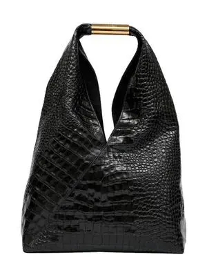 MAISON MARGIELA Croco-embossed Top Handle Bag - Black