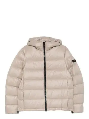 Peuterey Quilted Jacket With Hood - Beige