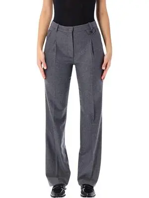 THE GARMENT Straight-leg Trousers With Pleated Detailing - Grey