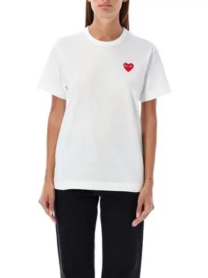 Play Comme Des Garcon Classic Heart Patch Tee - White