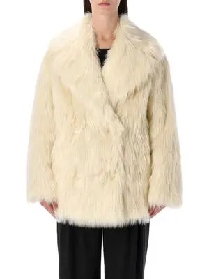 STAND STUDIO Katalina Faux Fur Coat - White