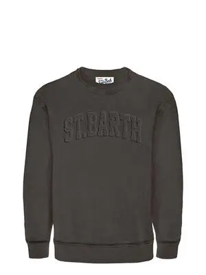 MC2 SAINT BARTH Cotton Sweatshirt With Embroidery - Grey