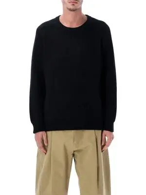 CORRIDOR Wool Cashmere Ribbed Crewneck Sweater - Black