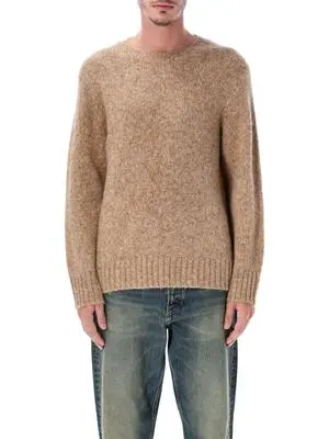 CORRIDOR Wool Alpaca Crewneck Sweater - Brown