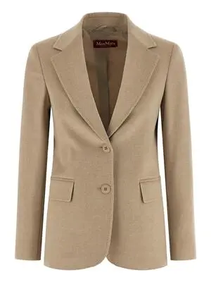 MAX MARA STUDIO Folgore Virgin Wool Blazer - Beige