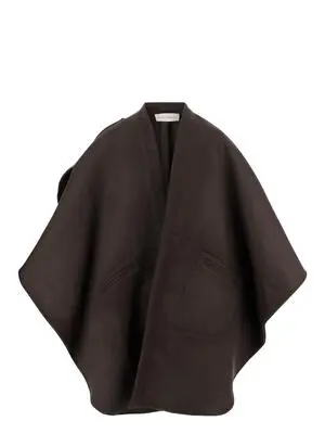 NICCOLO PASQUALETTI Wool And Cashmere Cape With Pockets - Brown