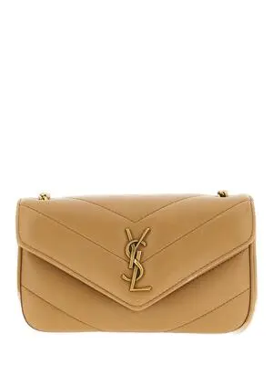Saint Laurent Loulou Mini Crossbody Bag - Beige