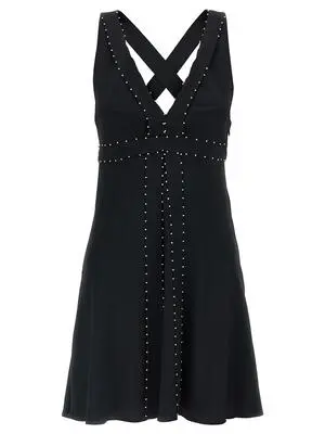 GIOVANNI BEDIN Pearl Appliqué Mini Dress - Black
