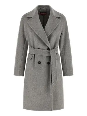 Max Mara Panteon Sable Drap Coat - Gray