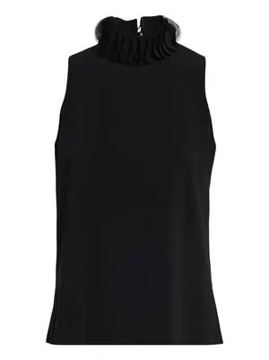 Akris Sculptural Ruffle-neck Blouse - Black