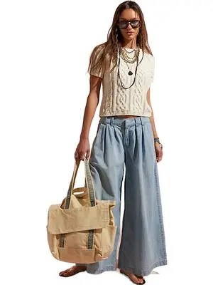 Free People Cordes Canvas Tote Natural