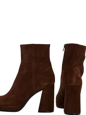 Jeffrey Campbell Taysha Platform Ankle Boots - Coffee Suede