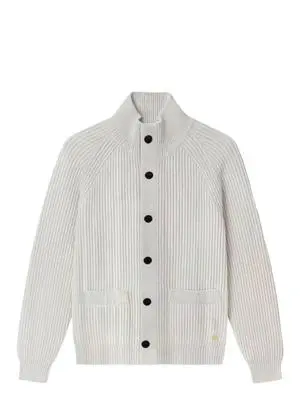 GREYED High-neck Button Cardigan - Grey