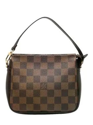 LOUIS VUITTON 1998 Damier Ebene Trousse Pochette Handbag - Brown