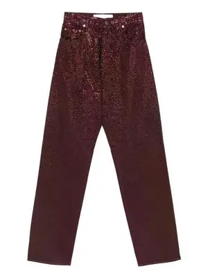 GOLDEN GOOSE Crystal-embellished Straight-leg Jeans - Red