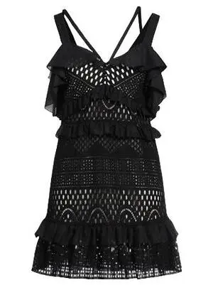 LIU •JO Mini Dress With Broderie Anglaise - Black