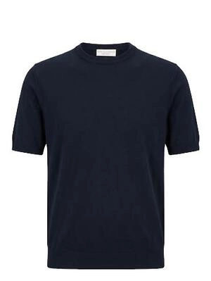 FILIPPO DE LAURENTIIS Crewneck Short Sleeve Sweater - Blue
