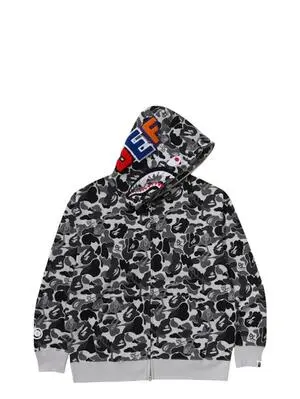 A BATHING APE BAPE X Def Jam Camo Shark Relaxed Fit Full Zip Hoodie Black