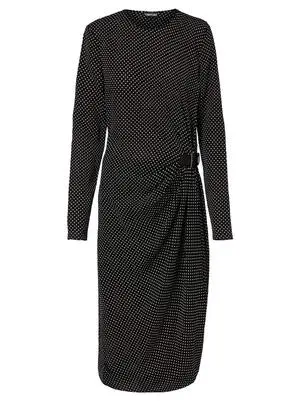 TOM FORD Polka-dot Silk Midi Dress - Black