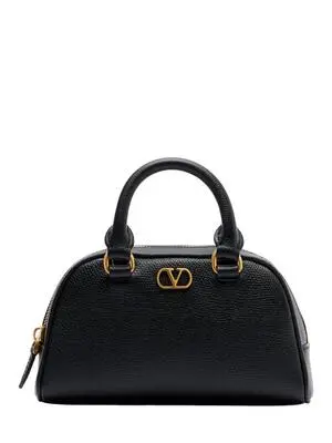Valentino Garavani Vlogo Leather Tote Bag - Black