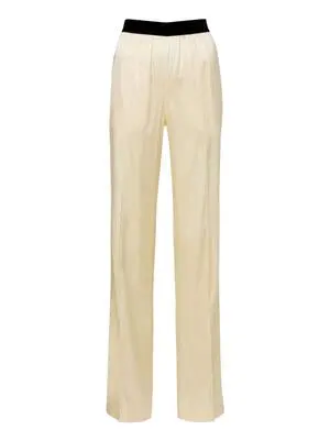 TOM FORD High-rise Silk-blend Satin Straight Pants - Yellow