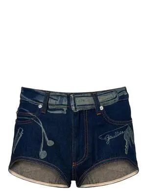 Jean Paul Gaultier Trompe-l'œil Denim Shorts - Blue