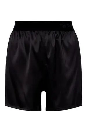 TOM FORD High-rise Silk-blend Satin Shorts - Black