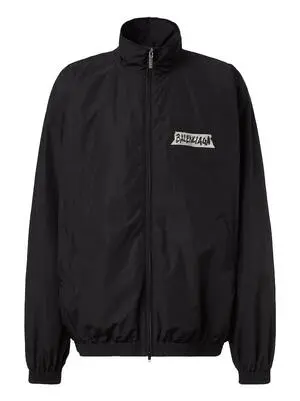 Balenciaga Masking Tape Cotton-blend Track Jacket - Black