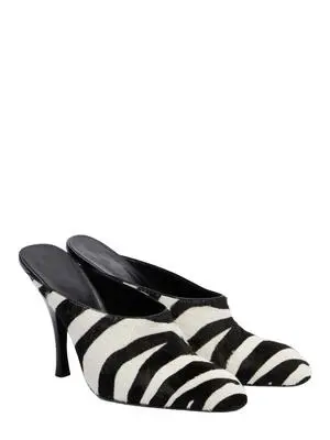 Khaite Colt Zebra-print Calf Hair Mules - Black