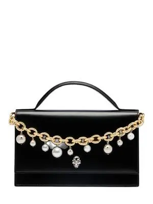 Alexander McQueen Skull Small Embellished Leather Tote Bag - Black