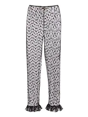CHLOÉ Chloé Polka-Dot Cotton-Blend Tulle Straight Pants