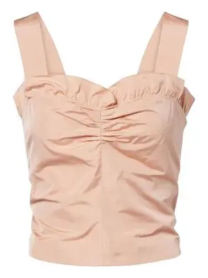 Chloé Gathered Ruffled Taffeta Crop Top - Pink