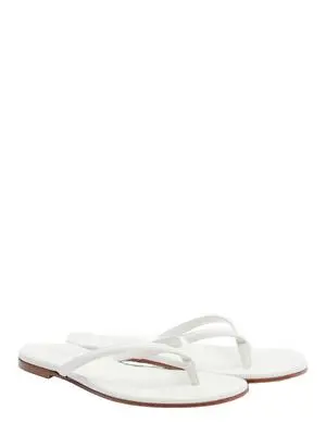 GIANVITO ROSSI Leather Thong Sandals - White