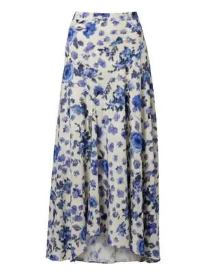 Isabel Marant Sakura Floral Silk-blend Midi Skirt - White